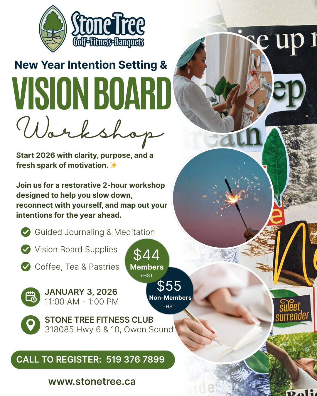 New Year Intention Setting & Vision Board Workshop - Stone Tree Golf ...
